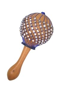 Amazon.com: African Axatse Gourd Shaker - Maraca, Rumba Shekere - 6" X ...