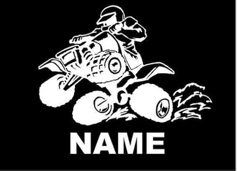 Amazon.com: CUSTOM WHITE Vinyl Decal - ATV 4 wheeler ride wheel race ...