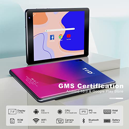 Tablets,Android Tablet 7.5 inch,Google Certified Android 10, 32GB ...