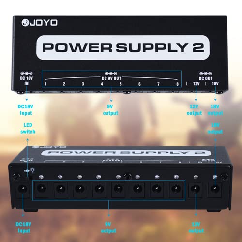 JOYO Guitar Pedal Power Supply Pedal Board Power Supply with DC 18V ...