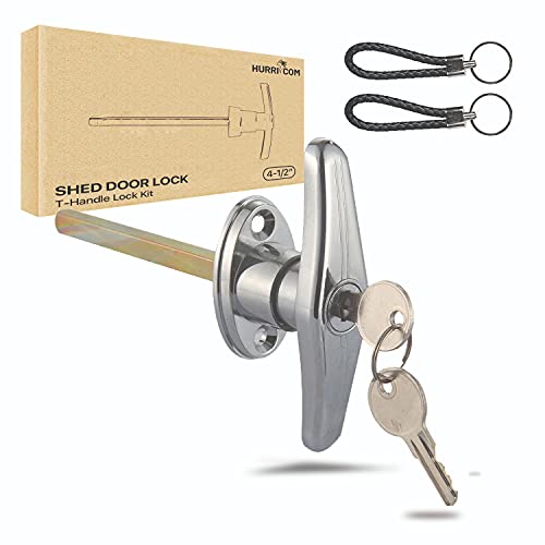 T Handle Latch Shed Lock,Hurricom T-Handle Lock kit with with 4-1/2 ...