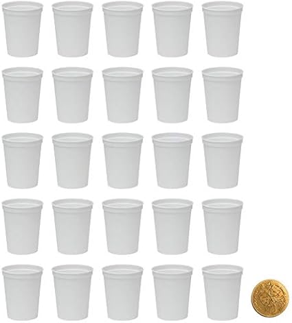 Amazon.com: White Stadium Cups, Pack of 25, Blank 16 oz Plastic Cups ...