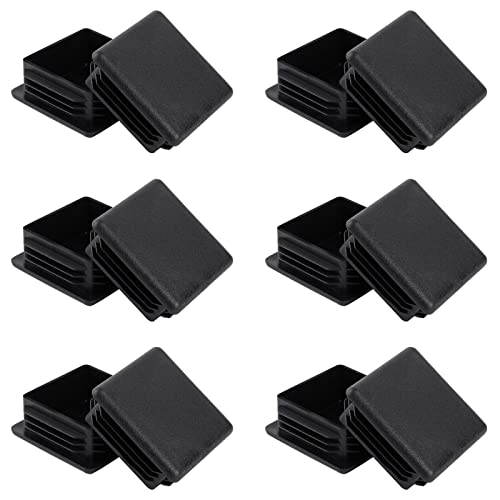12Pcs Square Plastic Plug Insert,Square Tubing Black Plastic Plug 2 ...