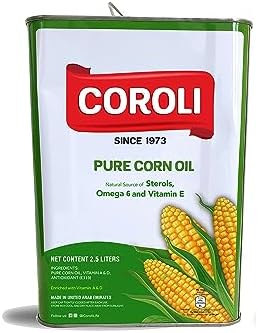 Coroli Corn Oil Tin Can - Cholesterol Free & Enriched w/Vitamin A, D ...