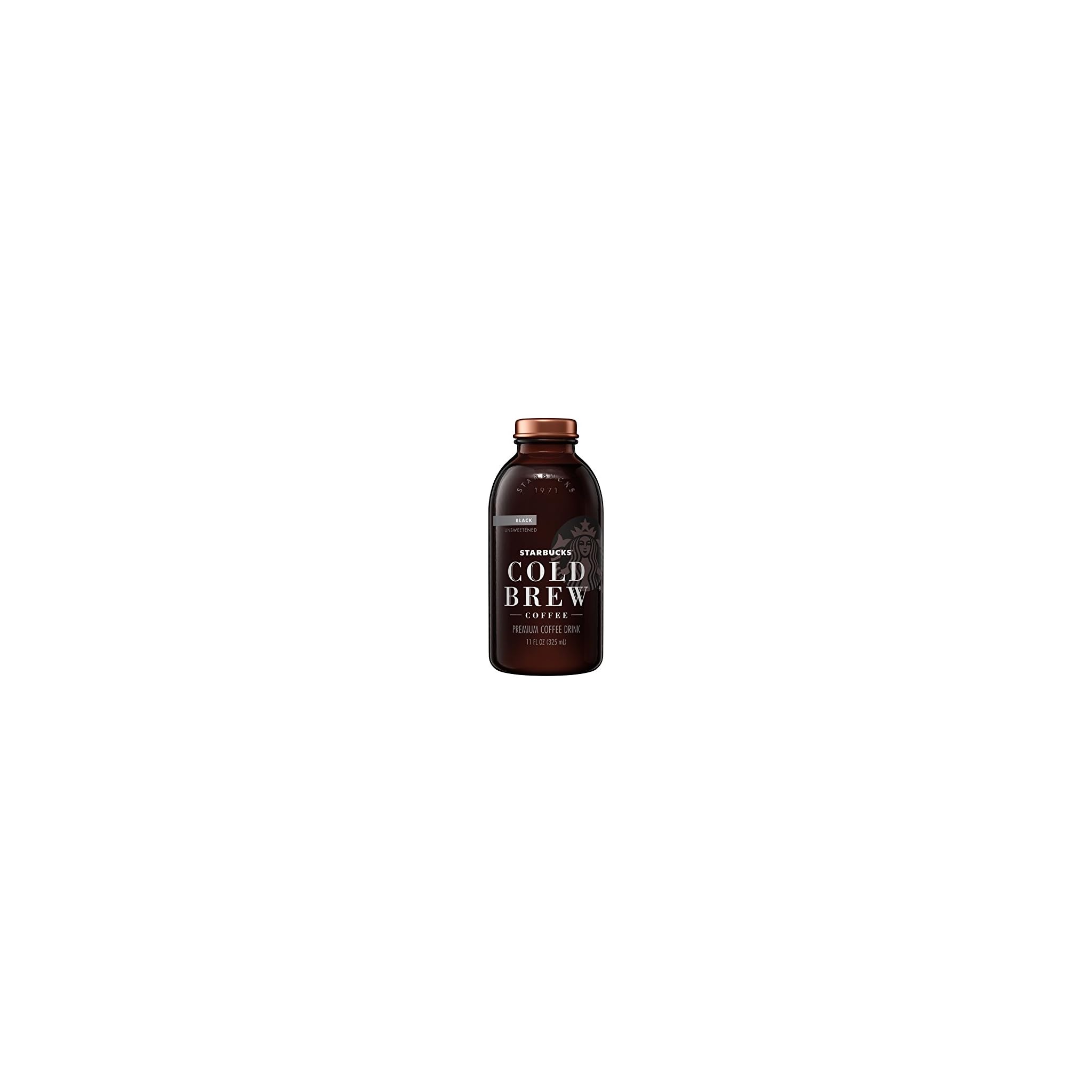 Starbucks Cold Brew Coffee, Black Unsweetened, 11 oz Glass Bottles, 6 ...