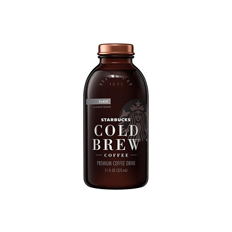 Starbucks Cold Brew Coffee, Black Unsweetened, 11 oz Glass Bottles, 6 ...
