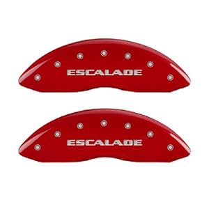 Amazon.com: MGP Caliper Covers 35015SESCRD 'ESCALADE' Engraved Caliper Cover with Red Powder ...