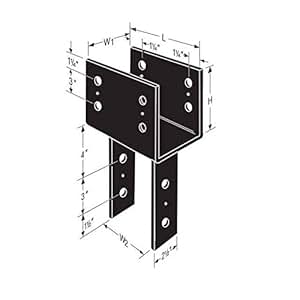 Amazon.com: Simpson Strong Tie CC66PC Beam, 6X Post Black Column Cap ...