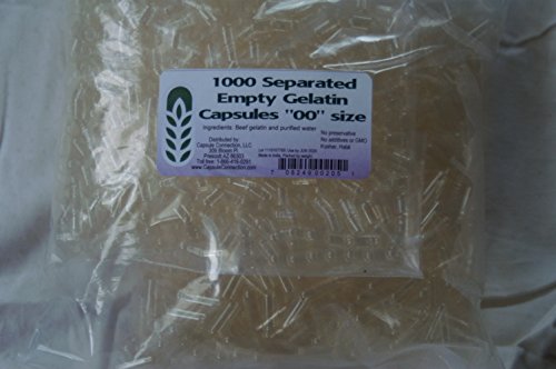 Capsule Connection 1000 Separated Empty Gelatin Capsules, "00" Size ...