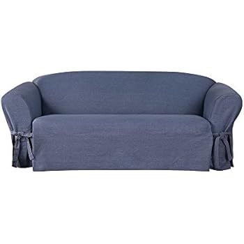 Amazon.com: 2 Piece Cotton Washed Heavy Denim Sofa Slipcover, Blue ...