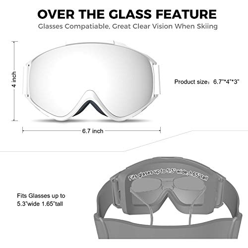 NXONE Snow Goggles Anti-Fog UV Protection Snowboard Goggles with ...