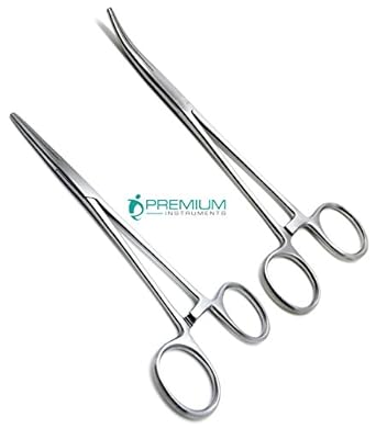 Amazon.com: Rankin Crile Hemostat Forceps Straight & Curved 6.25" Surgical 2 Pcs Instruments ...