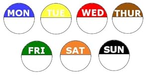 Day Dots/Food Labels Monday to Sunday 1000 dots per Roll: Amazon.co.uk ...