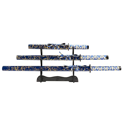 Golda 3 Piece Samurai Katana Set w/Free Sword Stand，Katana Samurai ...