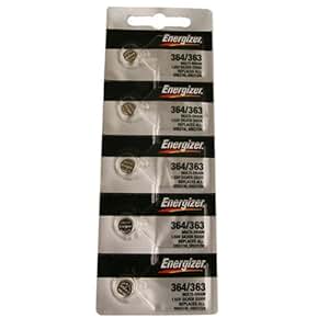 Amazon.com: Energizer Watch Batteries 364 / 363 SR621SW Battery New 5 ...