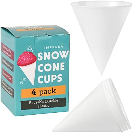 سعر [4 Pack] Plastic Reusable Snow Cone Cups for Your Snow Cone Maker ...