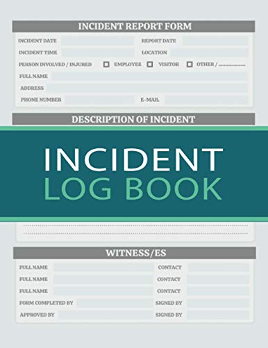 Accident and Incident Log Book: Accident & Incident Record Book Health ...