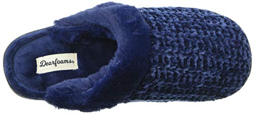 Dearfoams Women's Marled Cable Knit Chenille Clog Slipper Black Large 9 ...