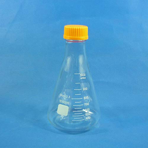 1000ml Thread Erlenmeyer Flask Reagent Bottle with Screw GL45 Cap ...