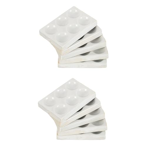 BELLIFFY 10 Pcs Ceramic Reaction Plate Porcelain Spot Plate Chemical ...