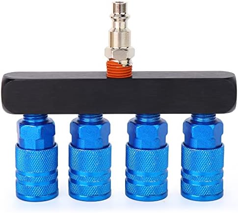 TAISHER 4-Way Straight Air Manifold 5 Ports Aluminum Industrial ...