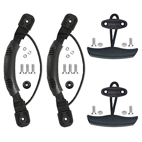 GEUNTECH 2 Pcs Kayak Carry Handles with Black Bungee Paddle Park Kayak ...