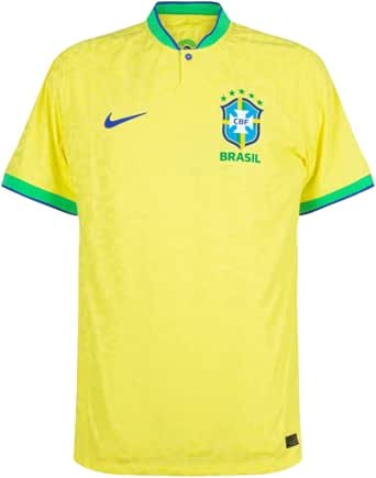 Nike 2022-2023 Brazil Home Vapor Football Soccer T-Shirt Jersey, Yellow ...