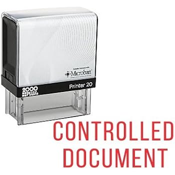 Amazon.com : CONTROLLED DOCUMENT Office Self Inking Rubber Stamp - Red ...