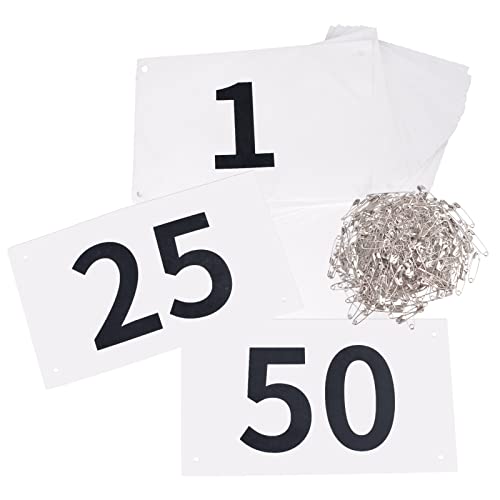 TRIWONDER Tyvek Running Bib Competitor Numbers with Safety Pins ...