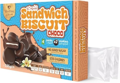 ViveFree Choco Coated No Sugar Added Sandwich Cookies 136 g price in ...