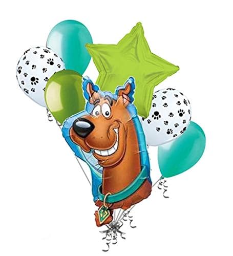 7 pc Scooby Doo Head Shape Balloon Bouquet Party Decoration Happy ...