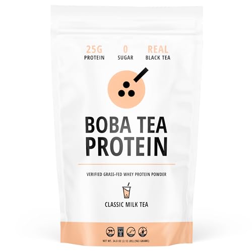 Boba Tea Protein Classic Milk Tea | 25g Grass-Fed Whey Protein Isolate ...