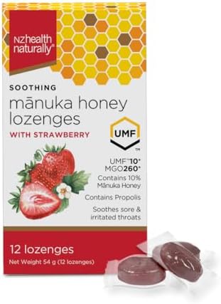 Nz Health Soothing Manuka Honey Lozenges With Strawberry Flavor, 12 ...