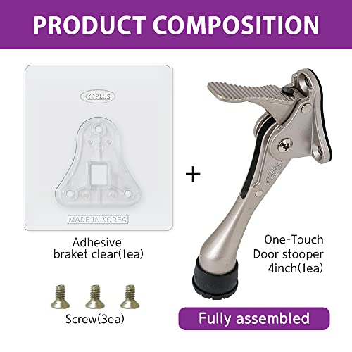 Door Stopper with Adhesive Bracket Stickers, No Drilling or Tools ...