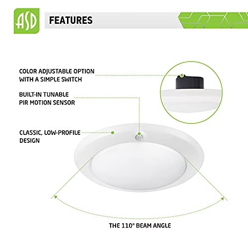 ASD (1 Pack) 6 Inch LED Disk Light with Motion Sensor, CCT Adjustable ...