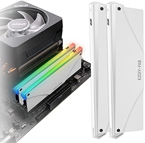 EZDIY-FAB 5V ARGB Memory RAM Cooler DDR Heatsink for DIY PC Game MOD DDR3 DDR4- White ...