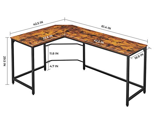 Alecono L Shaped Desk 62 inch Corner Computer Gaming Desk with Large ...