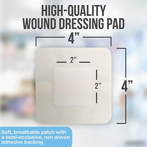 JJ CARE Island Dressing 4x4, Island Dressing, Bordered Gauze 4x4, Adhesive Gauze Pads, Bordered ...