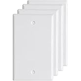 Screwless Blank Wall Plates 1-Gang Blank Switch Outlet Electrical Cover ...