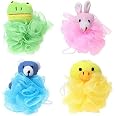 Amazon.com: Cartoon Bath Pouf Puff Mesh Bath Sponges with Stuffed ...