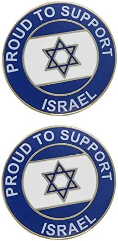 Pack of 2 x PROUD TO SUPPORT ISRAEL EU Flag of ISRAEL large enamel Pin ...