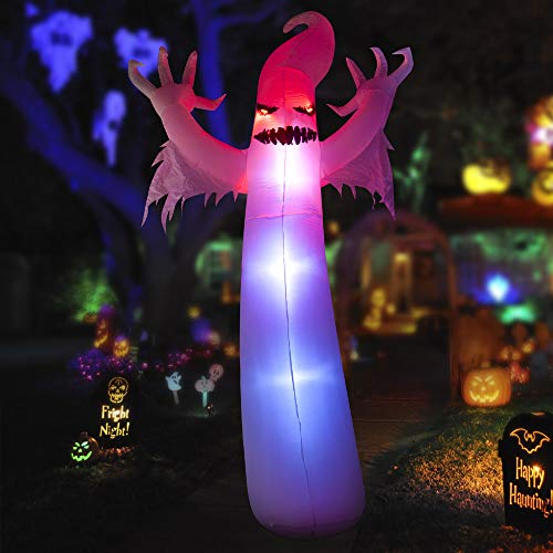 HOOJO 12 FT Halloween Inflatable Ghost with Tethers Outdoor Decoration ...