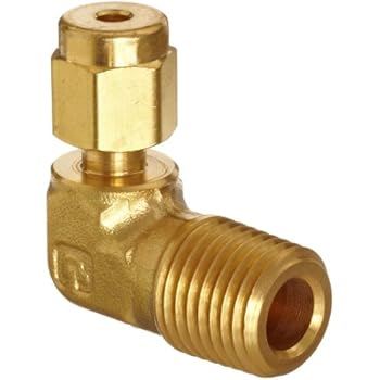Anderson Metals 50069 Brass Compression Tube Fitting, 90 Degree Elbow, 5/8" Tube OD x 1/2" NPT ...