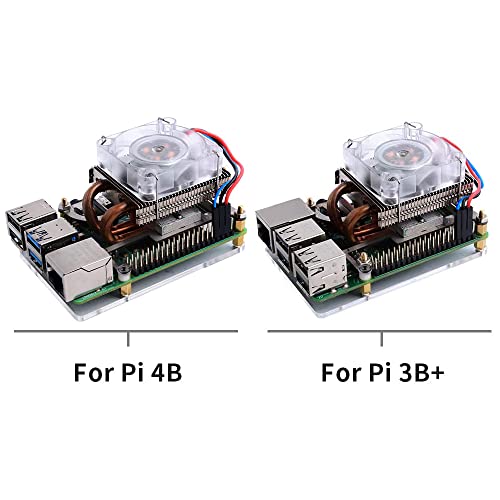 Geeekpi Raspberry Pi 4 Pwm Fan Raspberry Pi Low Profile Cpu Cooler With Rgb Cooling Fan And