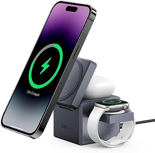 Anker 3-in-1 Cube Compatible with MagSafe, 15W Fast Charging Foldable ...