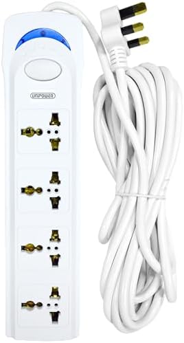 Unipower EX-1287 Power Socket with 4 Way Outlets and Extension Cord, 5 ...