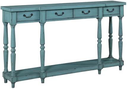 Amazon.com: 4 Drawer Teal Console Table: Kitchen & Dining