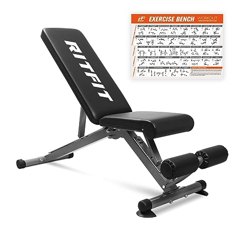 RitFit Adjustable/Foldable Utility Weight Bench for Home Gym ...