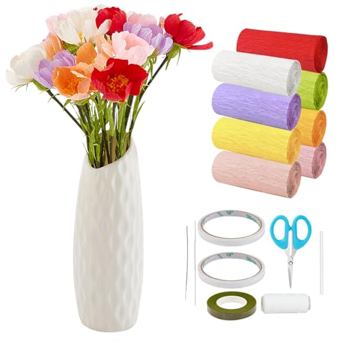 FREEBLOSS 25 Set DIY Crepe Paper Flowers with Video Tutorial Flower ...