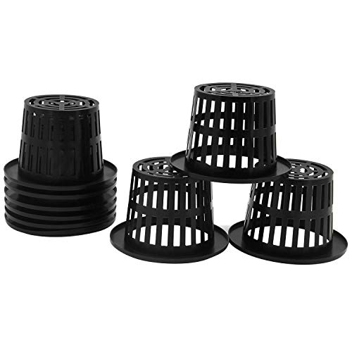 Coolrunner 25 Pack 4 inch Garden Net Cups Pots, Plastic Plant Nursery ...